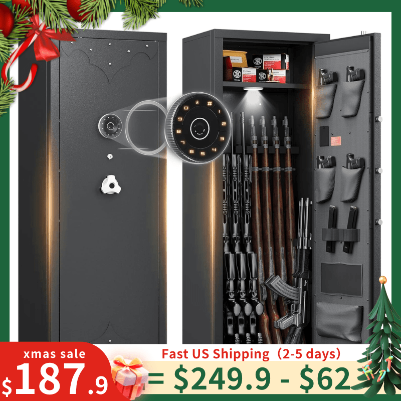 KaerWorld 15-Gun Safe with Adjustable Shelf and Handgun Pockets