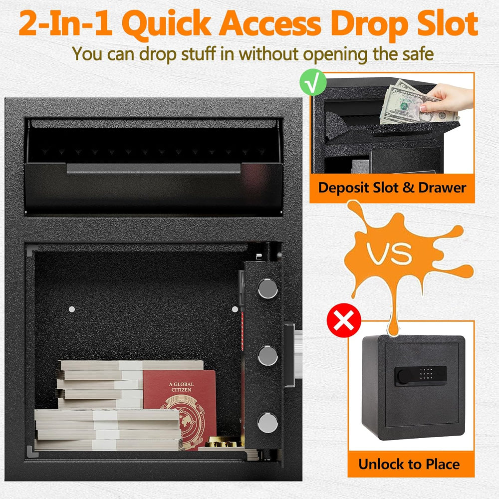Kaer 1.8 Cub Depository Drop Safe - Fireproof Safe with Digital Lock ...