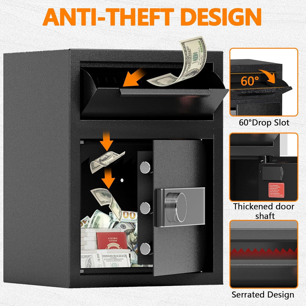 Kaer 1.8 Cub Depository Drop Safe - Fireproof Safe with Digital Lock ...