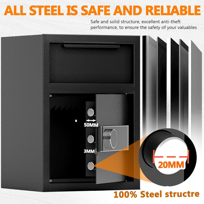 Kaer 1.8 Cub Depository Drop Safe - Fireproof Safe with Digital Lock ...