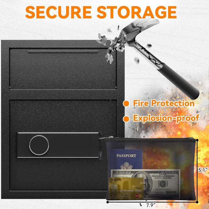 Kaer 1.8 Cub Depository Drop Safe - Fireproof Safe with Digital Lock ...